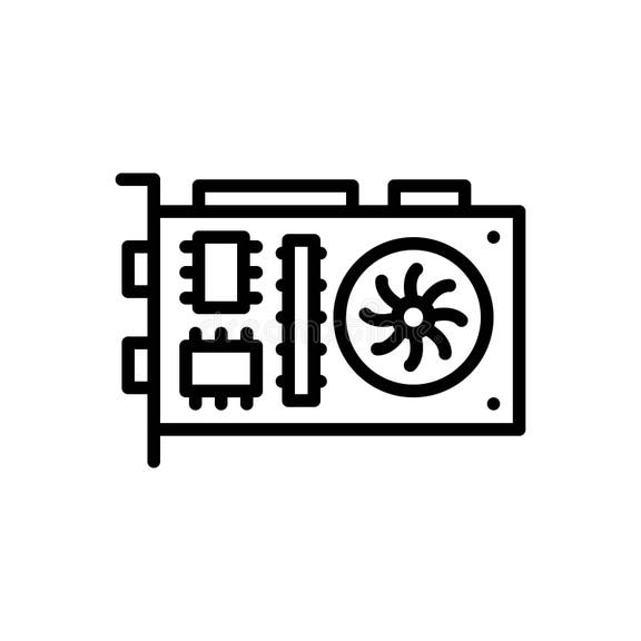 Black Line Icon for Pci, Capacitor and Cards Stock Vector ...