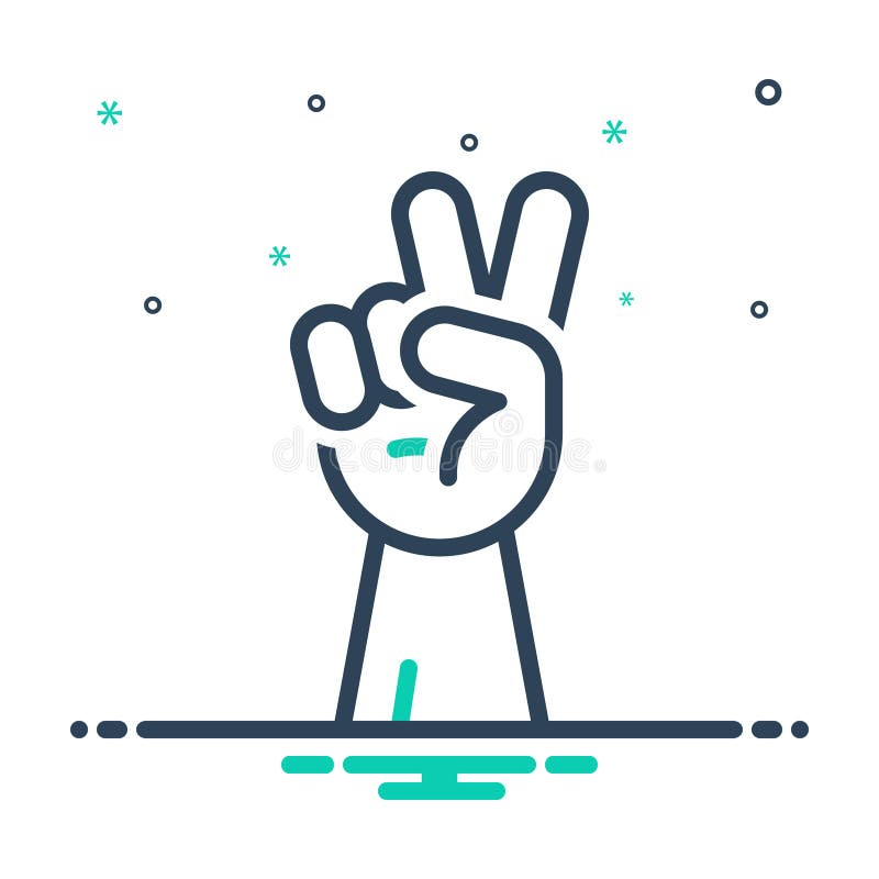 Mix Icon for Peace, Serenity and Gesture Stock Vector - Illustration of ...