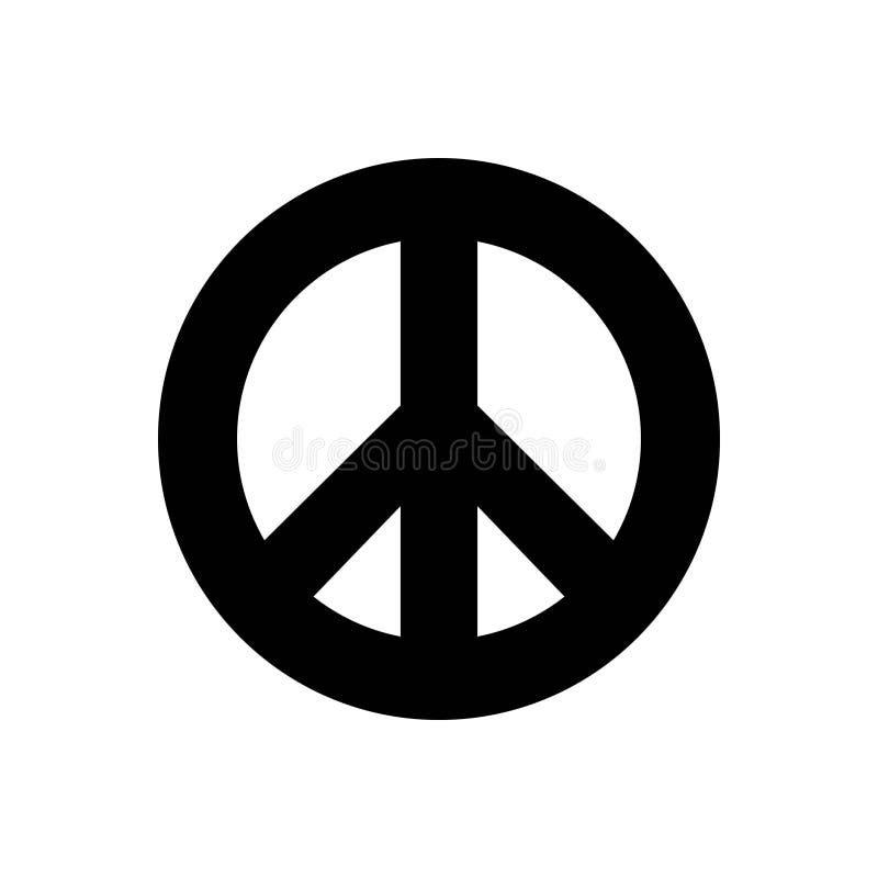Black Solid Icon for Peaceful, Sign and Grunge Stock Vector ...