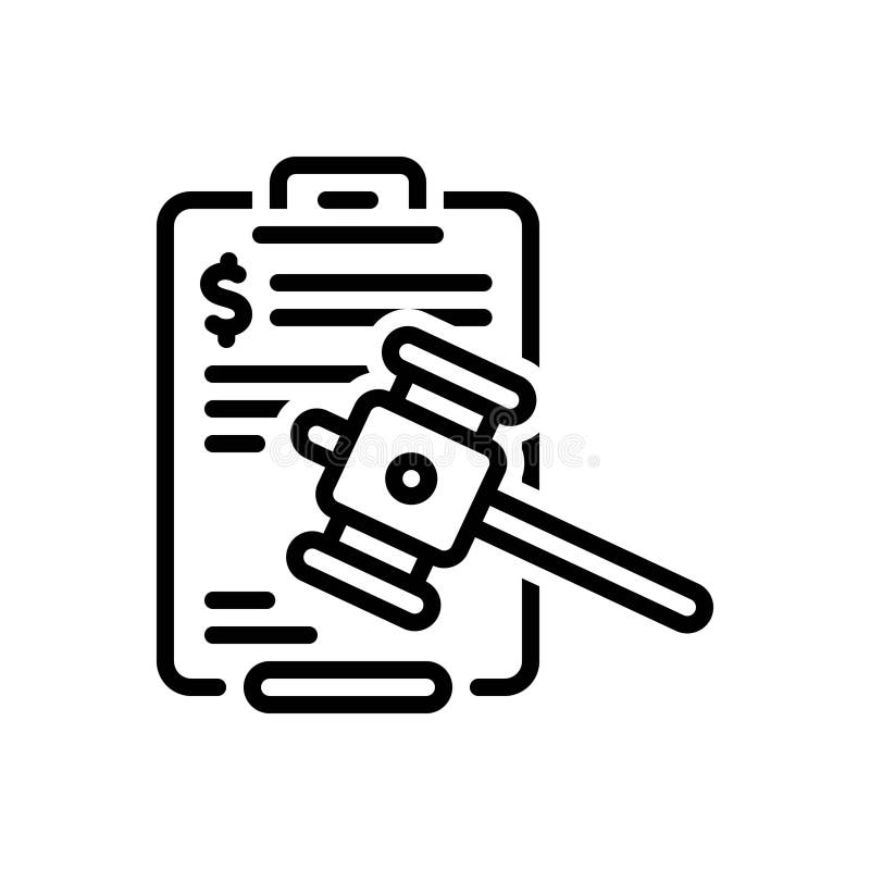 Black Line Icon for Penalty, Chastisement and Legal Stock Vector ...
