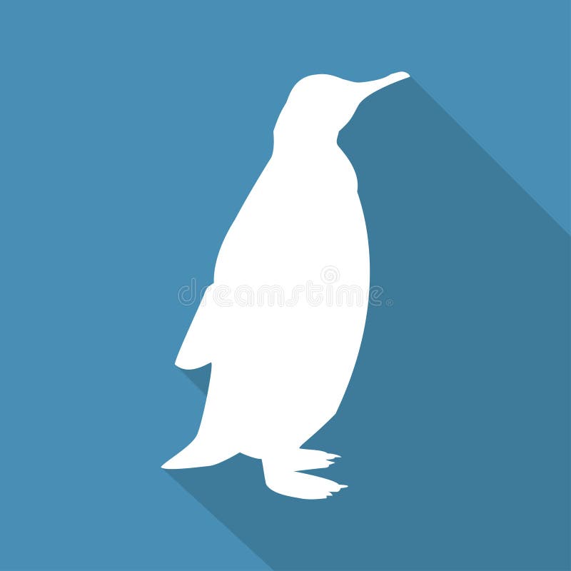 Icon Penguin on a Blue Background in a Flat Design. Vector Illustration ...