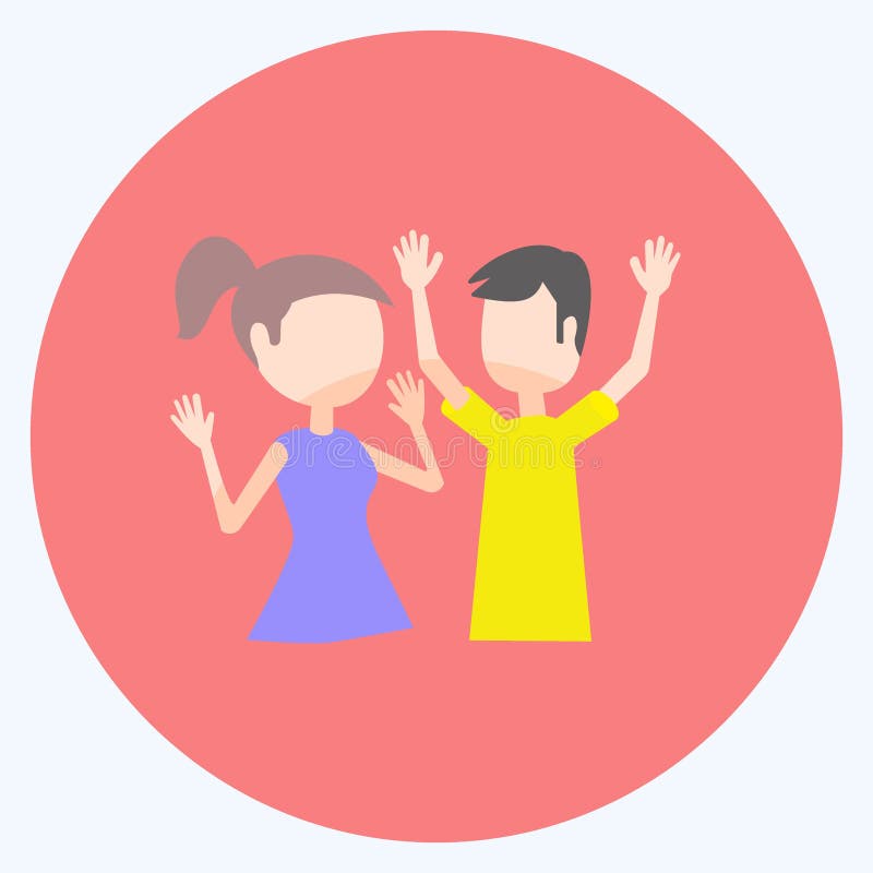 Icon People Celebrating. Suitable for Party Symbol. Flat Style. Simple ...