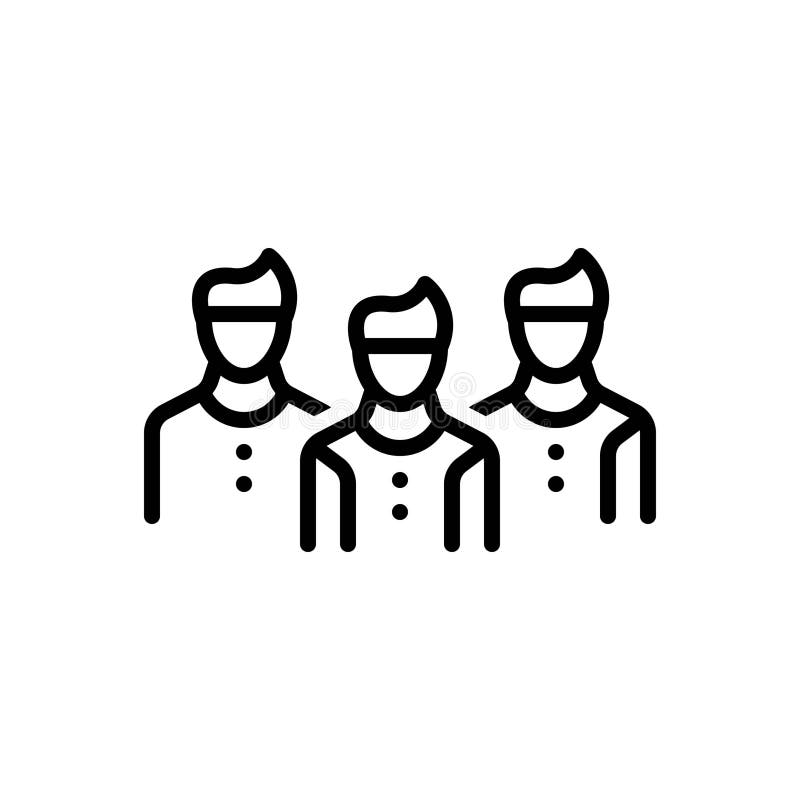 Black Line Icon for People, Crew and Team Stock Vector - Illustration ...
