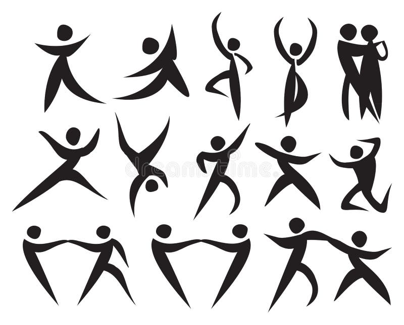 Icon of People Dancing in Different Styles. Stock Vector - Illustration ...