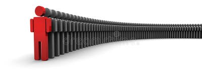 Icon People Line - One Red at the Front Stock Illustration ...