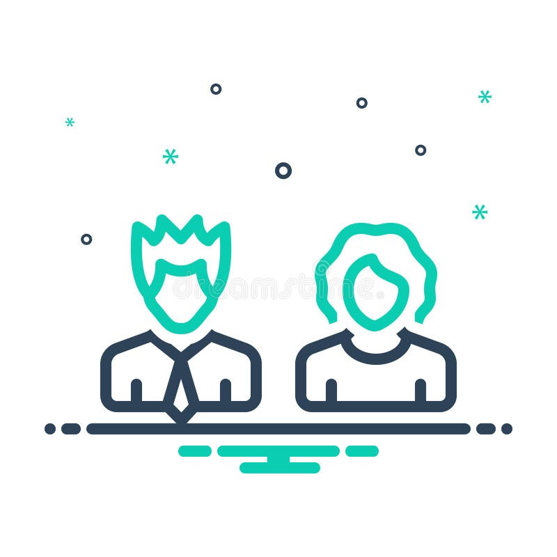 Mix Icon for People, Public and Female Stock Vector - Illustration of ...