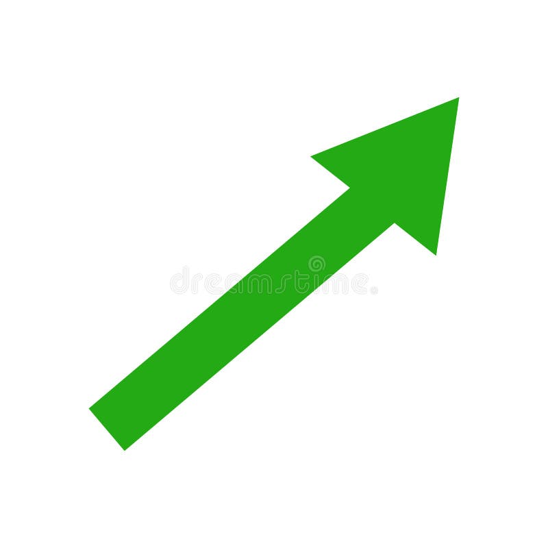 Rising Arrow Icon in Green. Vector. Stock Vector - Illustration of ...