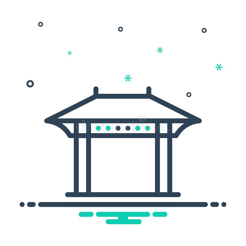 Mix Icon for Pergola, Backyard and Comfortable Stock Vector ...