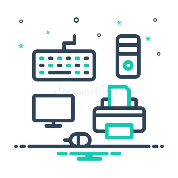 Mix Icon for Peripheral, Acentric and Monitor Stock Vector ...
