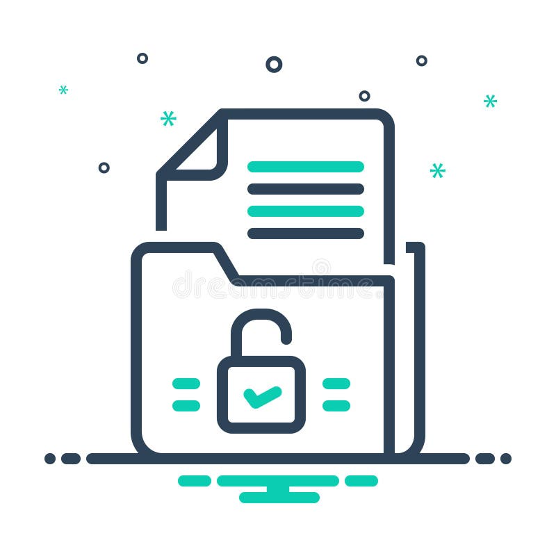 Mix Icon for Permission, Assent and Folder Stock Vector - Illustration ...