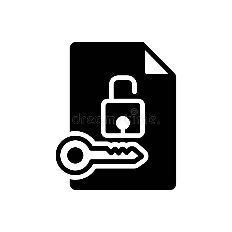 Black Solid Icon for Permission, Permit and Secret Stock Vector ...