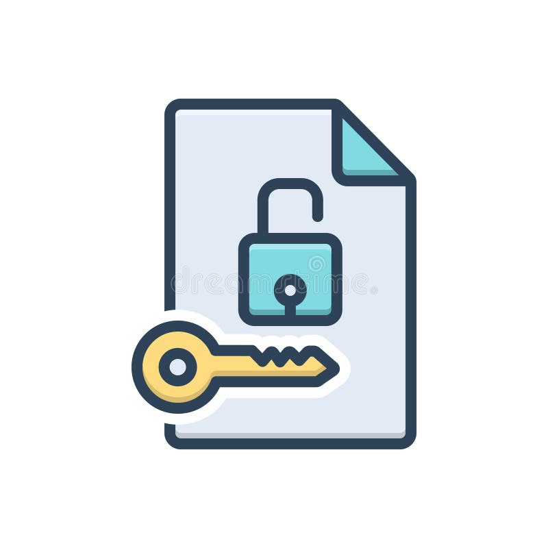Color Illustration Icon for Permission, Permit and Folder Stock ...