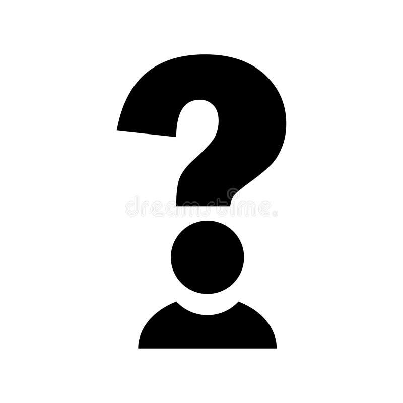 Icon of Person with Doubts. Question Mark Man Icon. Vector Illustration ...