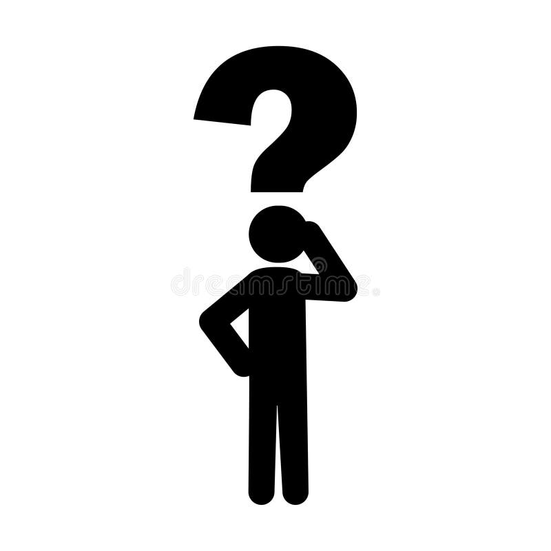 Icon of Person with Doubts. Question Mark Man Icon. Vector Illustration ...