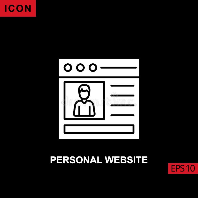 Icon Personal Profile Website. Glyph, Flat or Filled Vector Icon Symbol ...