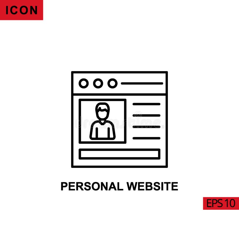 Icon Personal Profile Website. Outline, Line or Linear Vector Icon ...