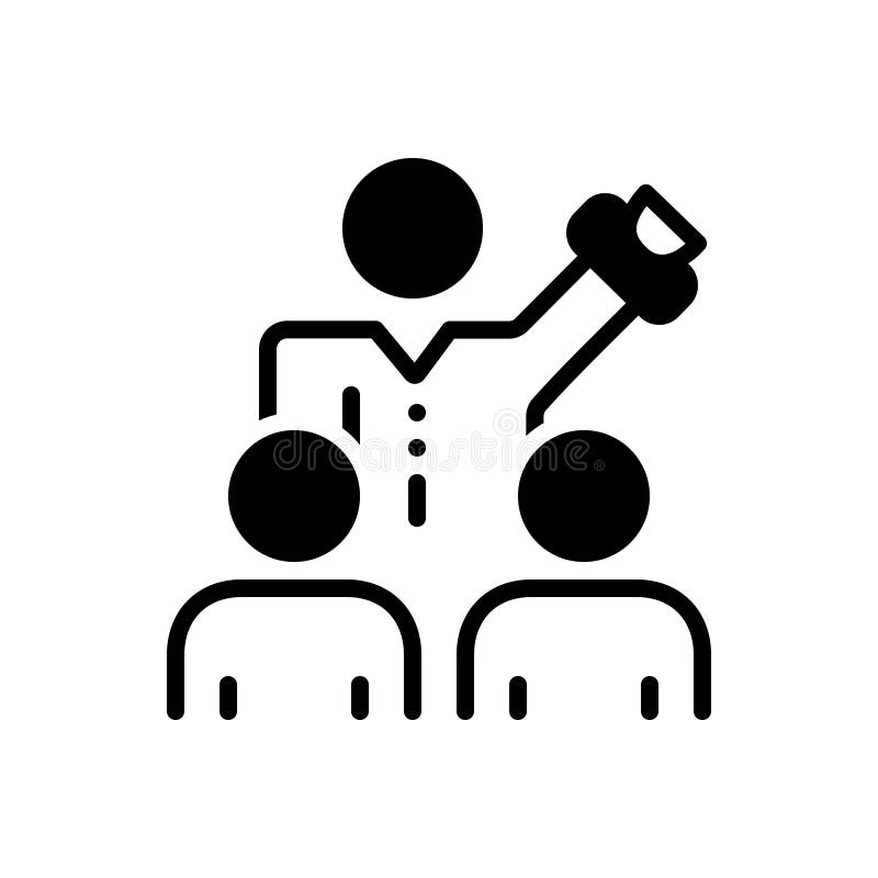 Black Solid Icon for Persuade, Coax and Commemorate Stock Vector ...