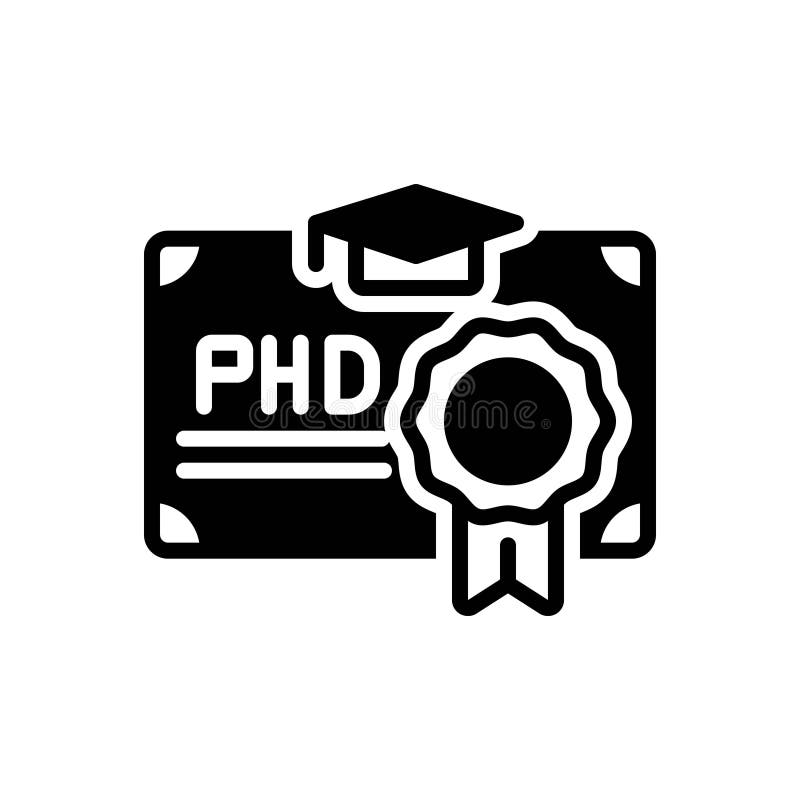 Black Solid Icon for Phd, Graduate and Cap Stock Vector - Illustration ...