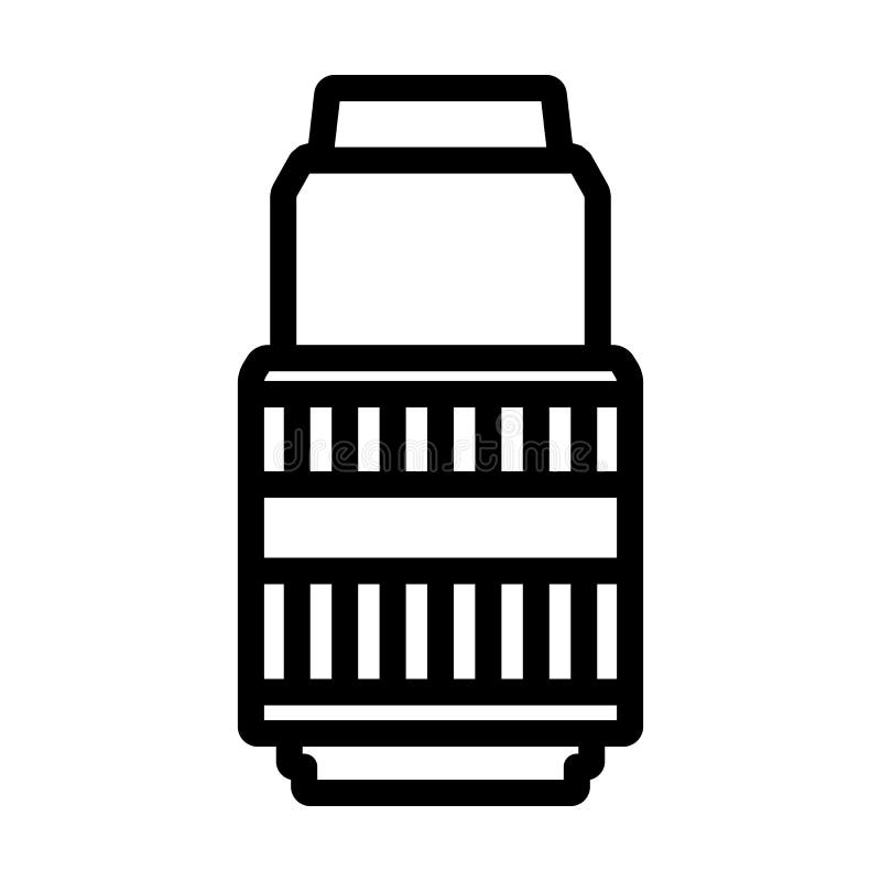 Icon of Photo Camera Zoom Lens Stock Vector - Illustration of lineart ...