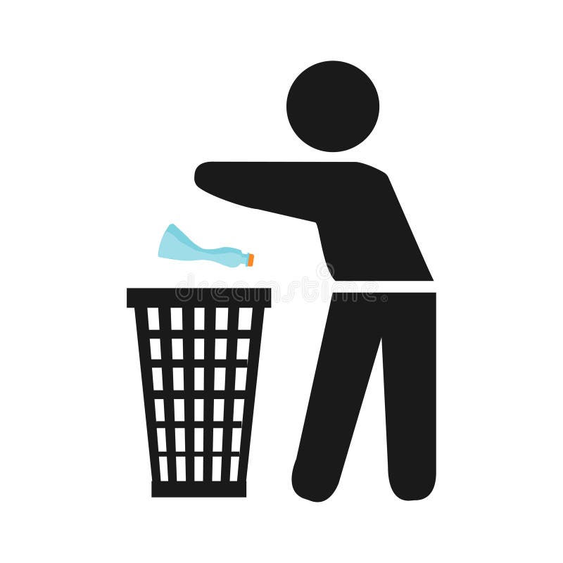 Icon Pictogram of a Person Throwing Garbage in the Correct Place. Ideal ...
