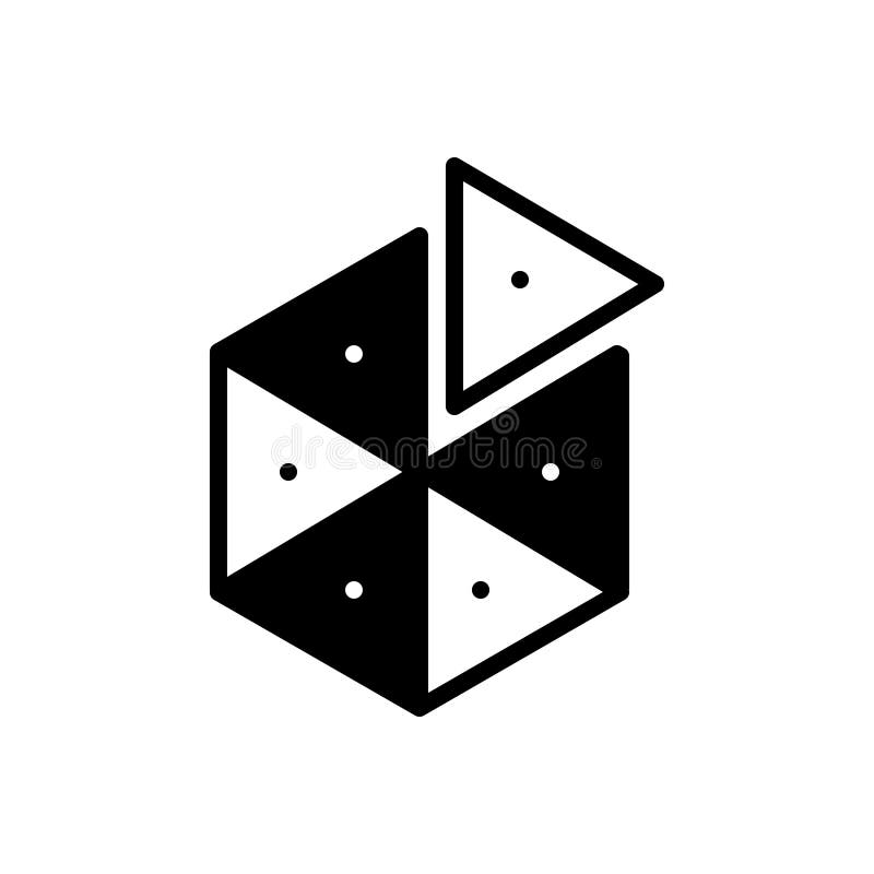 Black Solid Icon for Piece, Slice and Object Stock Vector ...