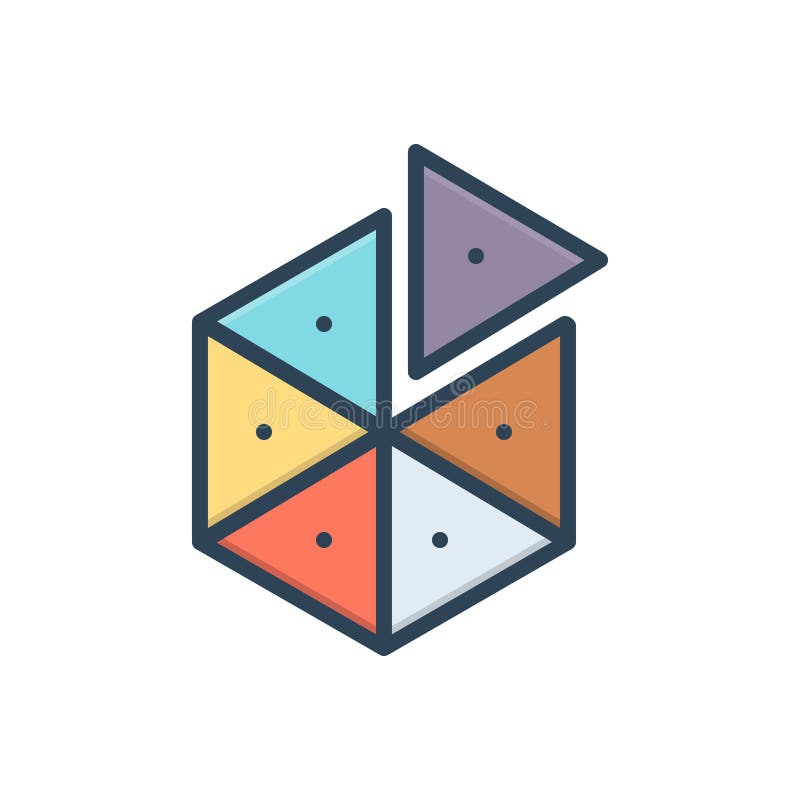 Color Illustration Icon for Piece, Slice and Object Stock Illustration ...