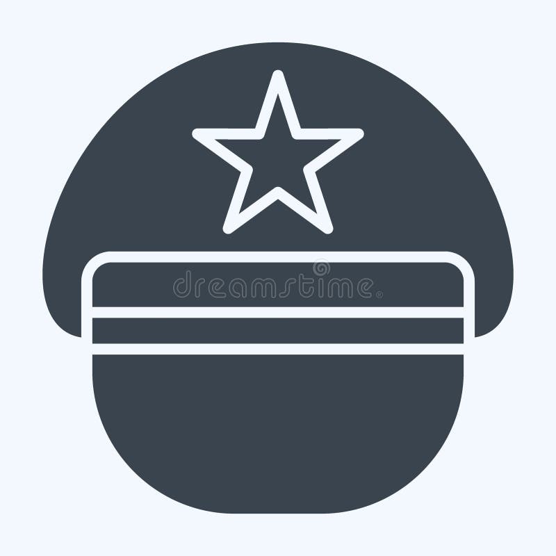 Icon Pilot Hat. Related To Hat Symbol. Glyph Style. Simple Design ...