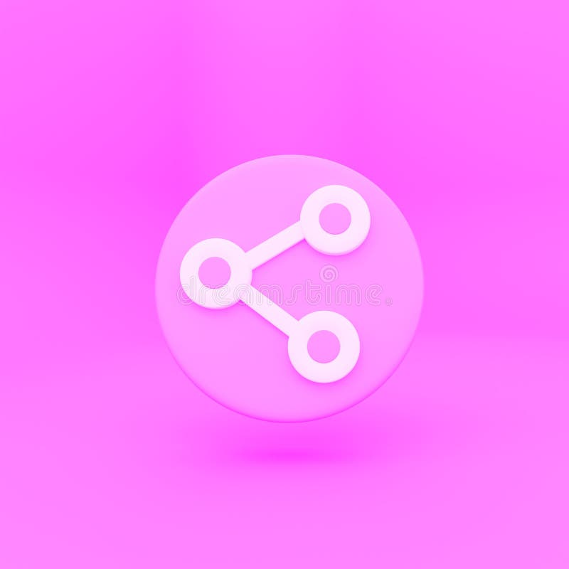 Icon Pink Share Cartoon Style 3d Rendering Interface Ui Ux Element 3d ...