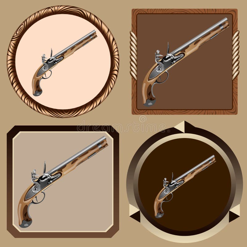 Old Flintlock Pistol Stock Illustrations – 225 Old Flintlock Pistol ...