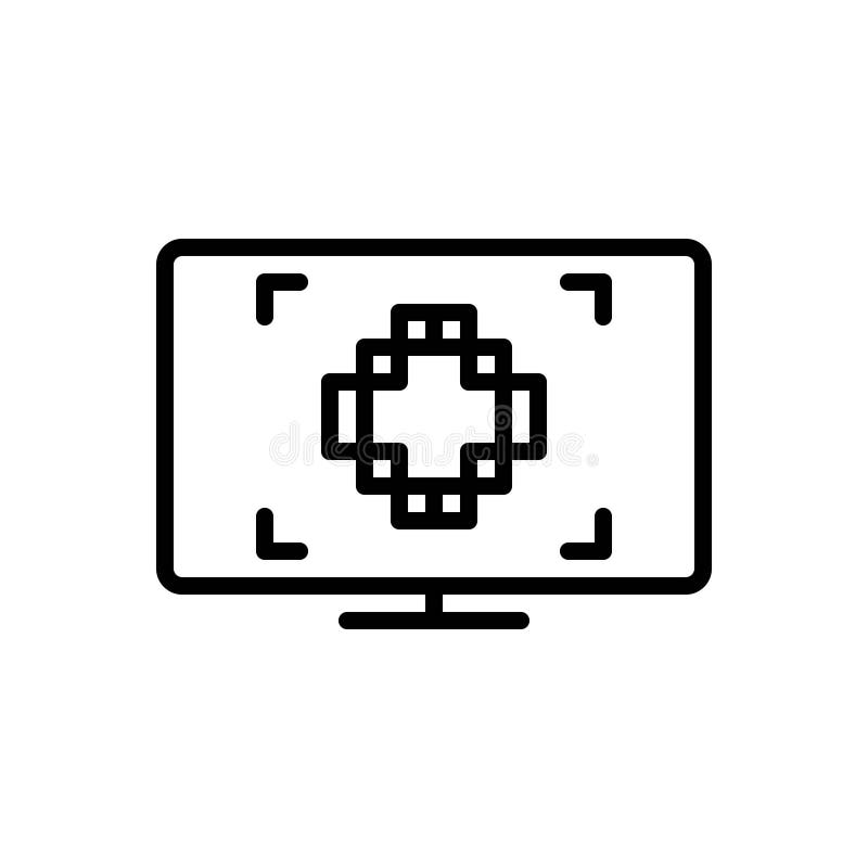 Black Line Icon for Pixels, Pixel and Caution Stock Vector ...