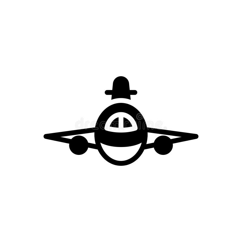 Black Solid Icon for Plan, Aeroplane and Flying Stock Vector ...