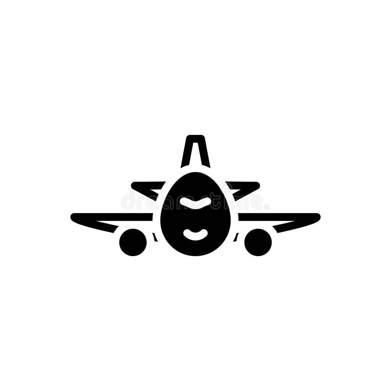 Black Solid Icon for Plane, Aircraft and Airplane Stock Illustration - Illustration of symbol ...