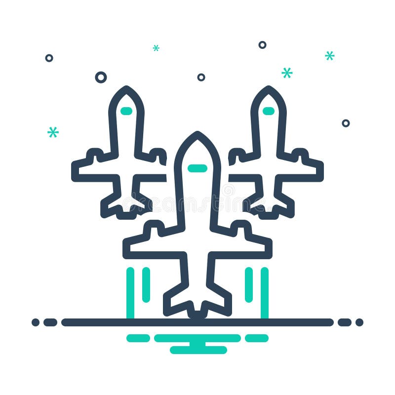 Mix Icon for Planes, Passenger and Jet Stock Vector - Illustration of ...