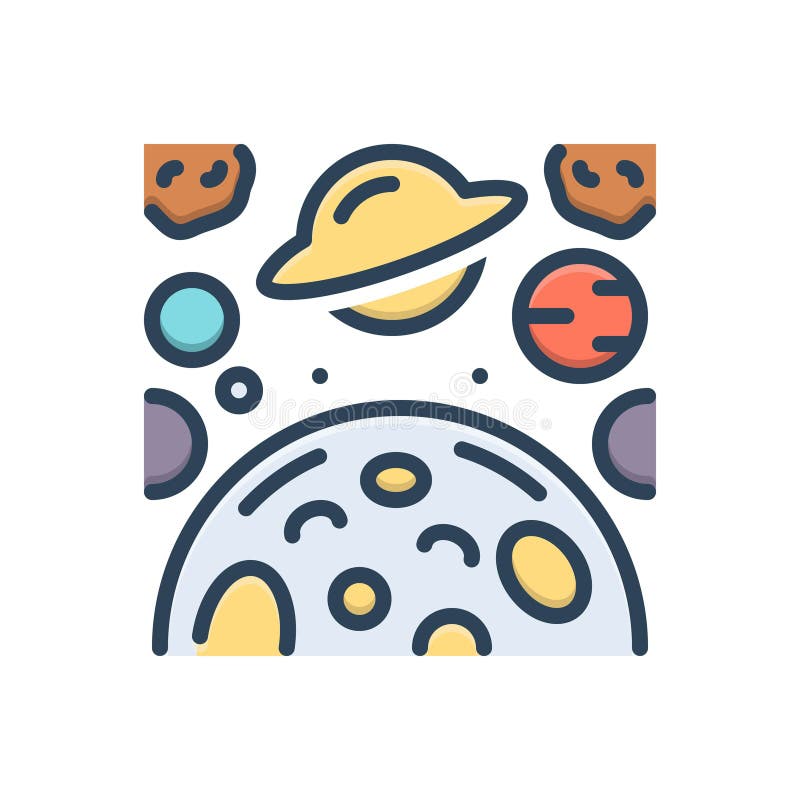 Color Illustration Icon for Planet, Cosmology and Globe Stock ...