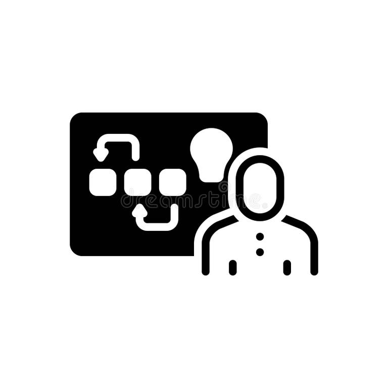 Black Solid Icon for Planning, Organize and Workflow Stock Vector ...