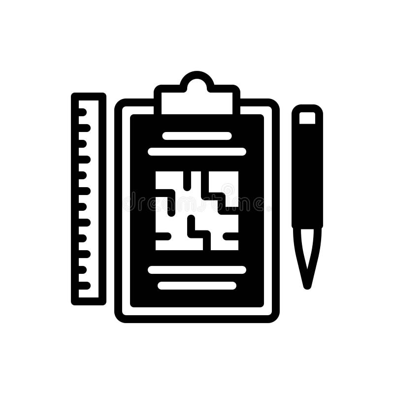 Black Solid Icon for Plans, Scale and Form Stock Vector - Illustration ...