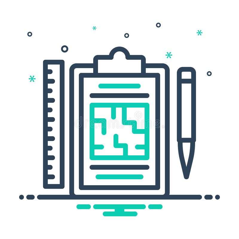 Mix Icon for Plans, Scale and Pencil Stock Vector - Illustration of ...