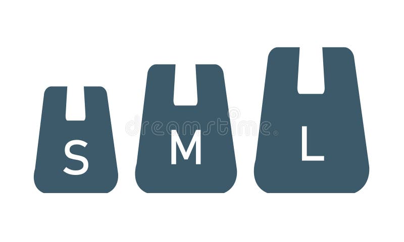 Plastic Bag, Shopping Bag Size Icon Stock Vector - Illustration of ...