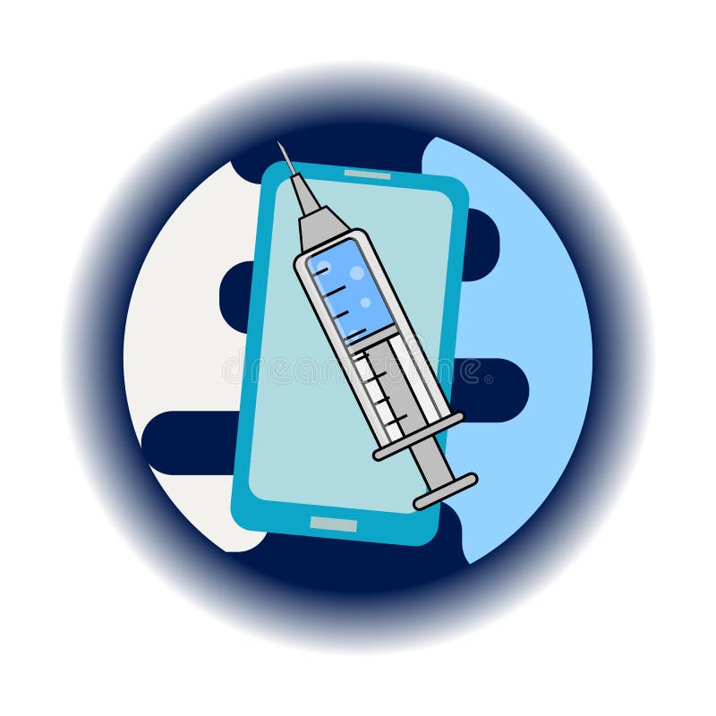 Icon Plastic Medical Syringe with Mobile Phone Stock Vector ...