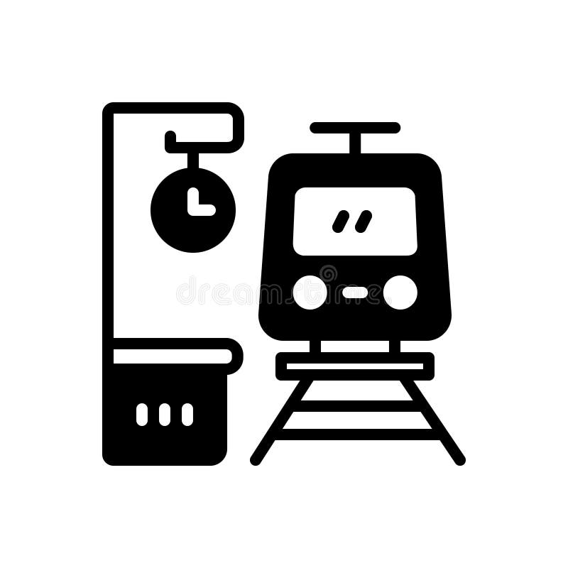 Black Solid Icon for Platform, Railway and Station Stock Vector ...