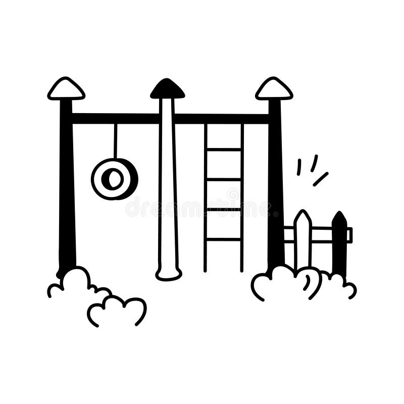 Icon of a Play Area with Swings and Climbing Structures Stock Vector ...
