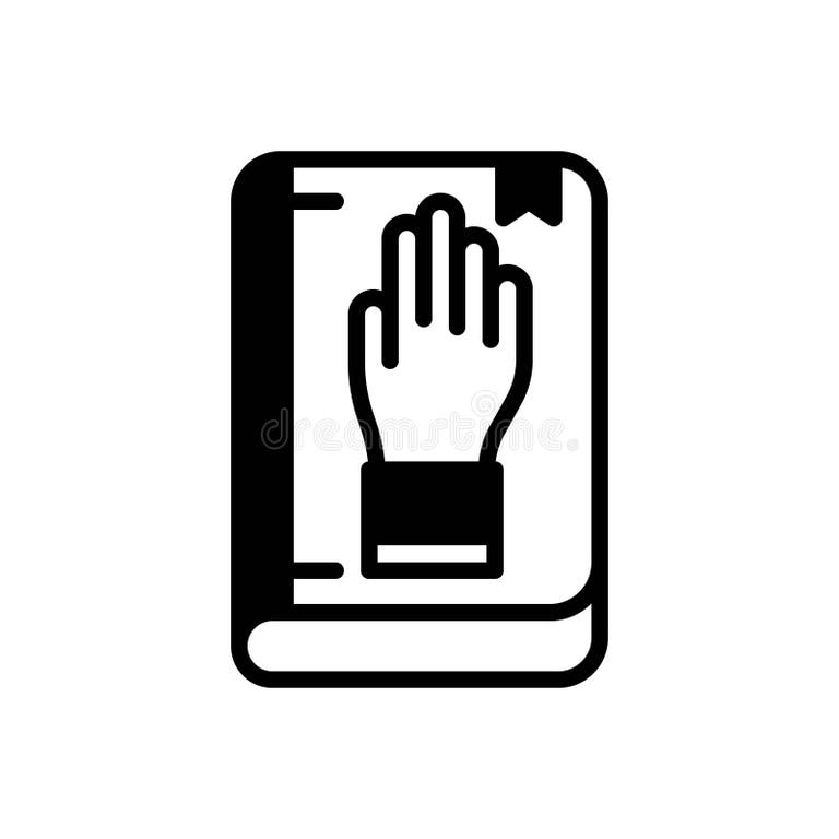 Black Solid Icon for Pledge, Promise and Justice Stock Vector ...