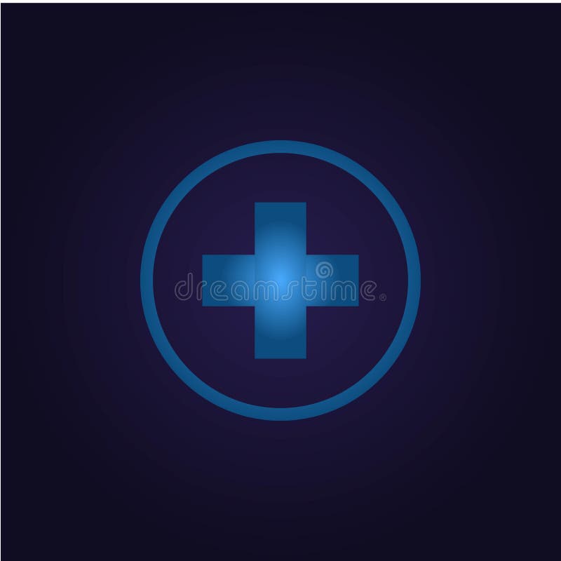 Icon Plus Outline Blue in Circle, for App Button Vector Stock Vector ...