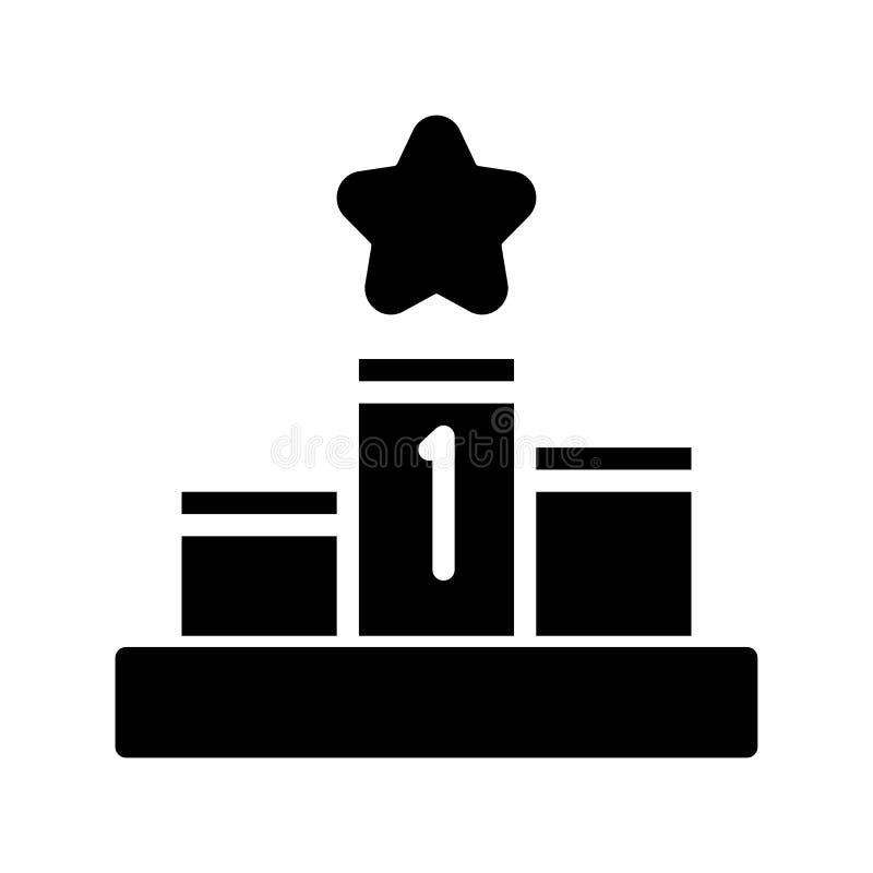 Icon Podium in Glyph Style. Vector Illustration and Editable Stroke ...