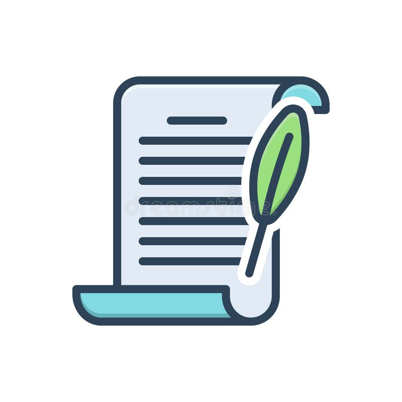 Color Illustration Icon for Poem, Verse and Poetry Stock Illustration ...