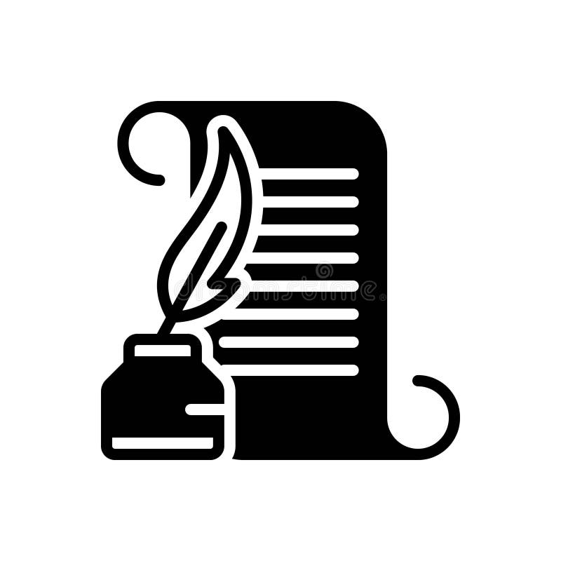 Black Solid Icon for Poet, Verse and Poetry Stock Vector - Illustration ...