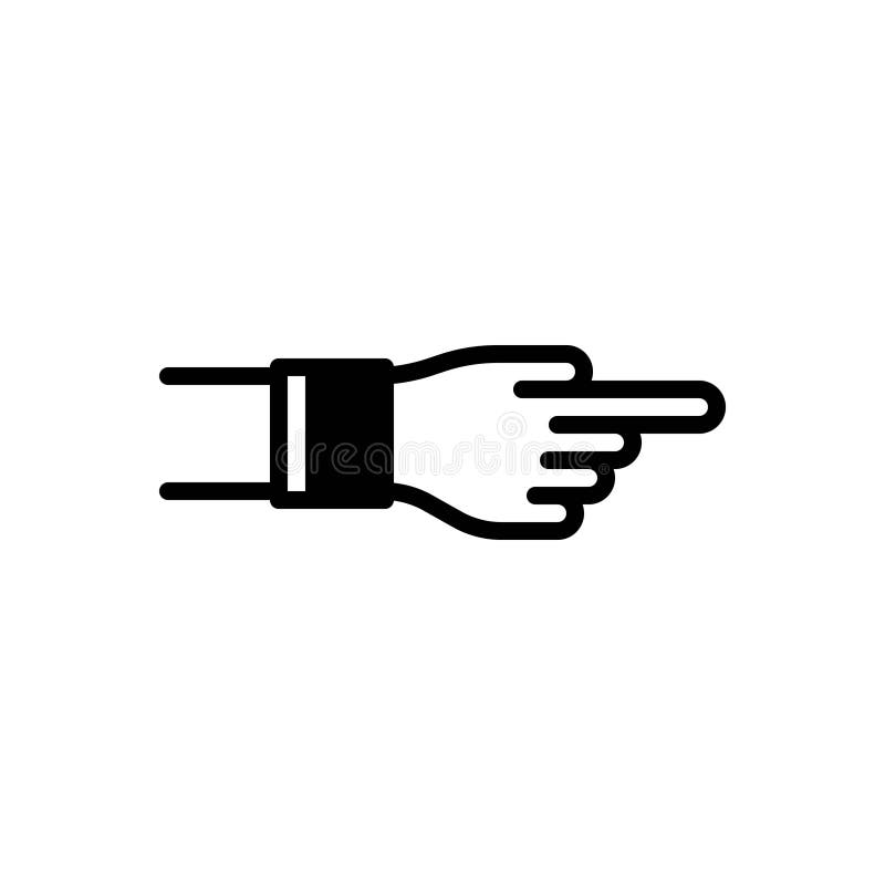 Black Solid Icon for Point, Indicate and Finger Stock Vector ...