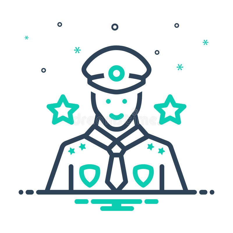 Mix Icon for Police, Enforcement and Profession Stock Illustration ...