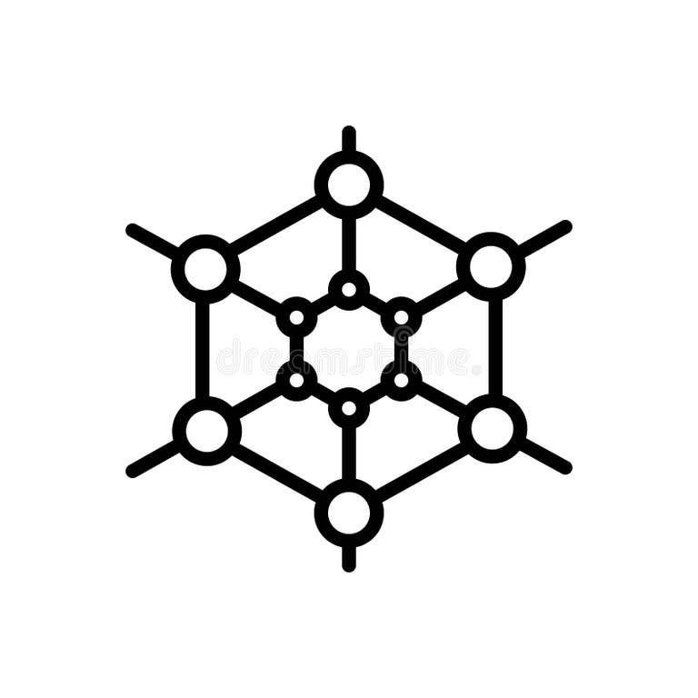 Black Line Icon for Polymer, Molecule and Polypropylene Stock Vector ...