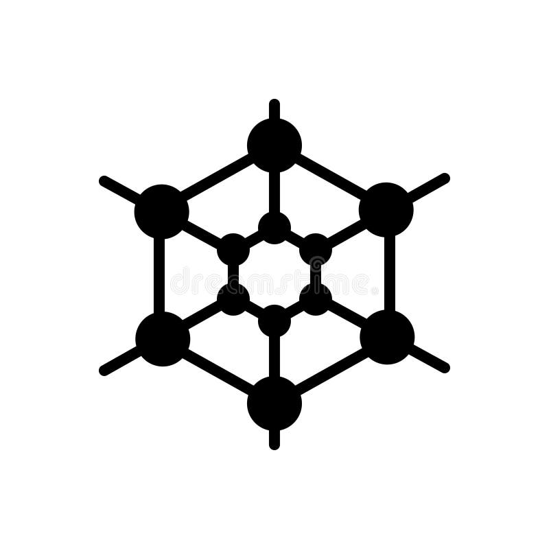 Black Solid Icon for Polymer, Molecule and Polypropylene Stock Vector ...